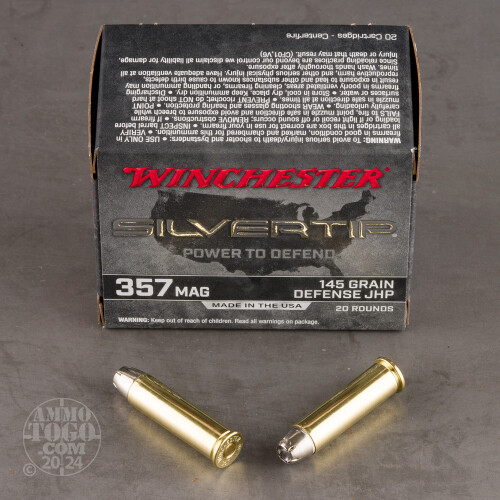 357 Magnum Ammo - 20 Rounds of 145 Grain Jacketed Hollow-Point (JHP) by ...