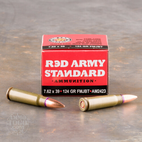 7.62X39 Full Metal Jacket Boat Tail (FMJ-BT) Ammo for Sale by Red Army ...