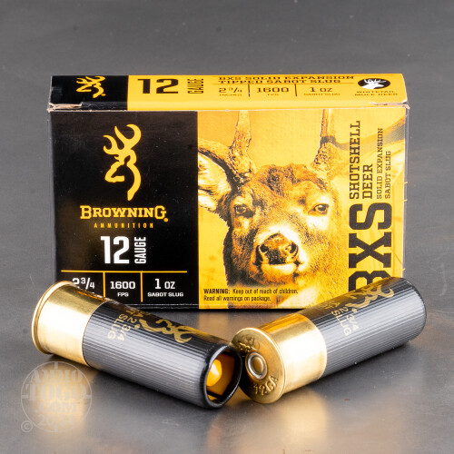 12 Gauge Ammo - 5 Rounds of 1 oz. Sabot Slug by Browning