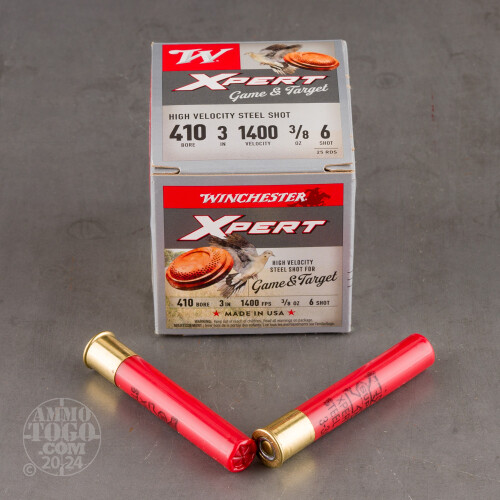 410 Gauge Ammo - 250 Rounds of 3/8 oz. #6 Shot by Winchester