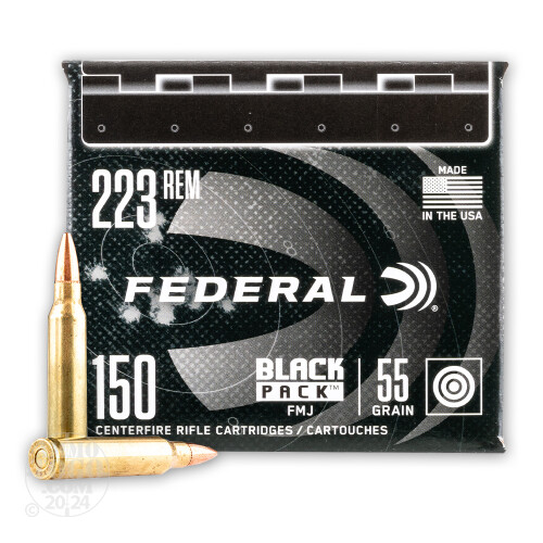 223 Remington Ammo - 150 Rounds of 55 Grain Full Metal Jacket (FMJ) by ...