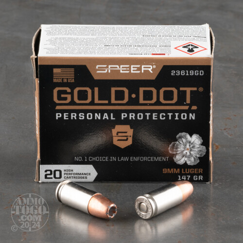9mm Luger (9x19) Ammo - 200 Rounds of 147 Grain Jacketed Hollow-Point ...
