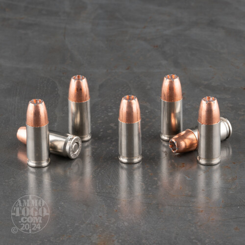 9mm Luger (9x19) Ammo - 200 Rounds of 147 Grain Jacketed Hollow-Point ...