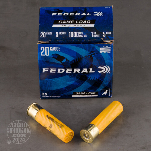 20 Gauge Ammo - 250 Rounds of 1-1/4 oz. #5 Shot by Federal