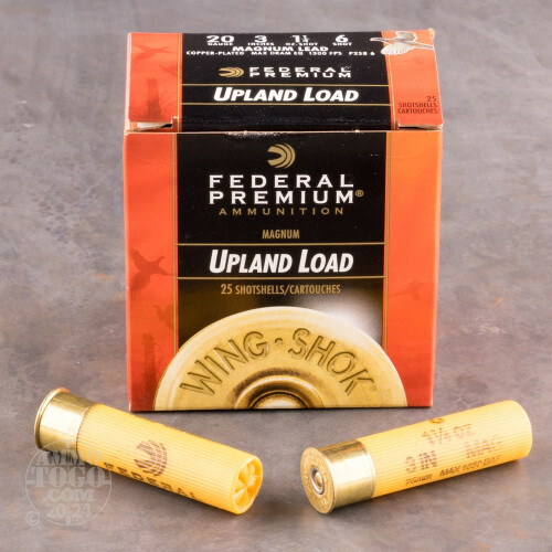 20 Gauge Ammunition for Sale. Federal 1-1/4 oz. #6 Shot - 25 Rounds