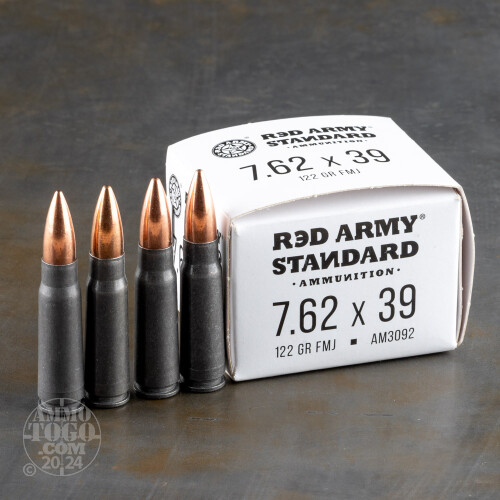 7.62X39 Ammunition for Sale. Red Army Standard 122 Grain Full Metal ...