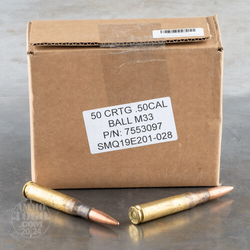 50 BMG Ammo - 50 Rounds of 660 Grain Full Metal Jacket (FMJ) by Lake City