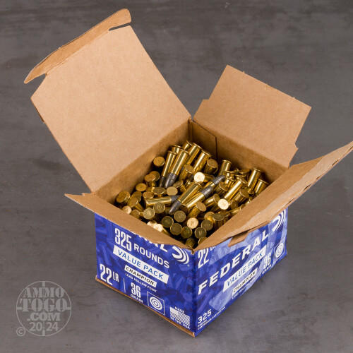 22 Long Rifle (LR) Ammo - 325 Rounds of 36 Grain Lead Hollow Point (LHP ...