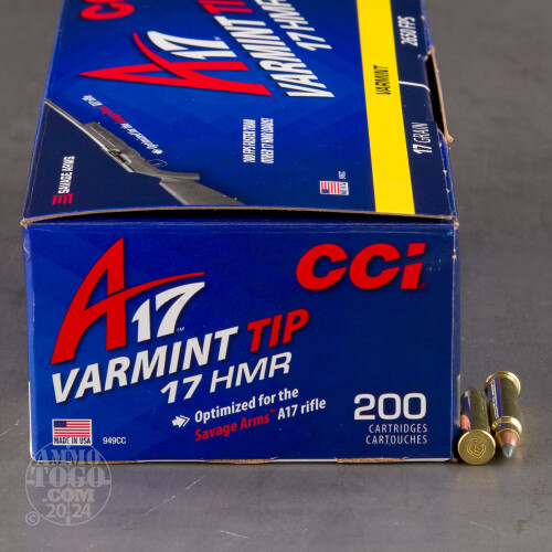 17 HMR Ammo - 200 Rounds of 17 Grain Polymer Tipped by CCI