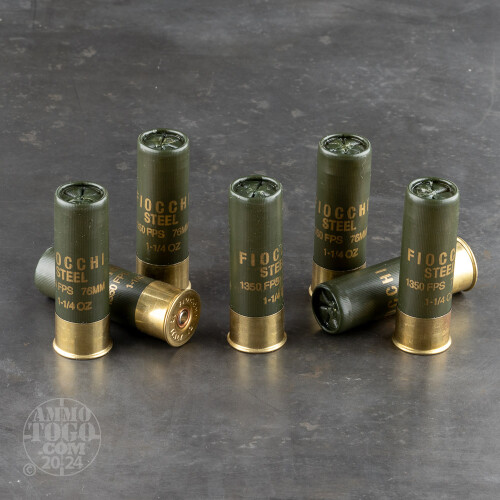 12 Gauge Ammo - 25 Rounds of 1-1/4 oz. T Shot by Fiocchi