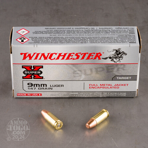 Cheap 9mm Luger (9x19) ammo - Bulk Winchester Full Metal Jacket Flat ...
