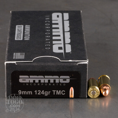9mm Luger (9x19) Ammo - 50 Rounds of 124 Grain Total Metal Jacket (TMJ ...