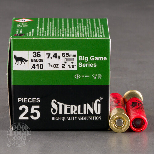 410 Gauge Ammo - 25 Rounds of 1/4 oz. Rifled Slug by Sterling