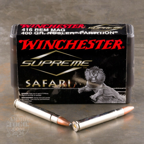 416 Remington Magnum Ammunition for Sale. Winchester 400 Grain Nosler ...