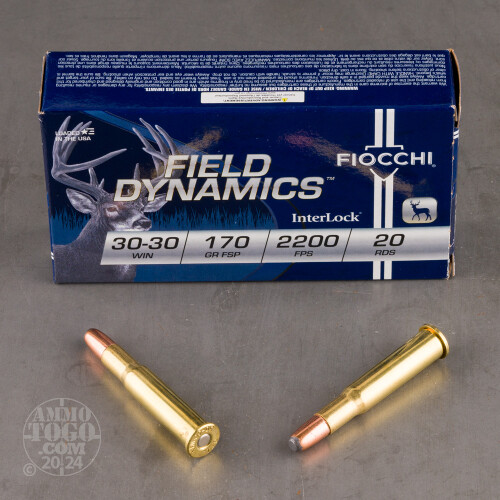 30-30 Winchester Ammo - 200 Rounds of 170 Grain Flat Soft Point by Fiocchi