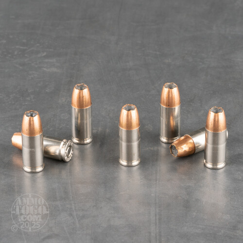 9mm Luger (9x19) Ammo - 50 Rounds of 124 Grain Jacketed Hollow-Point ...