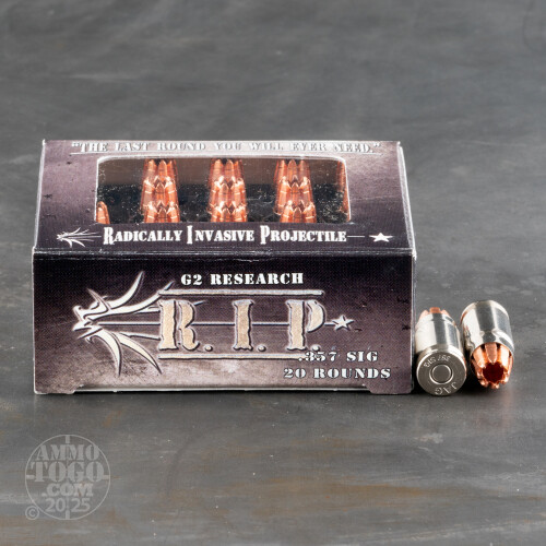 357 Sig Ammunition for Sale. G2 Research 92 Grain Jacketed Hollow-Point ...
