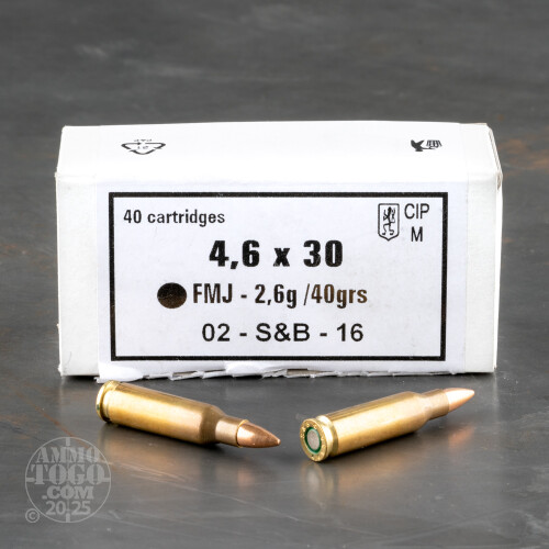 4.6X30mm HK Full Metal Jacket (FMJ) Ammo for Sale by Sellier & Bellot ...