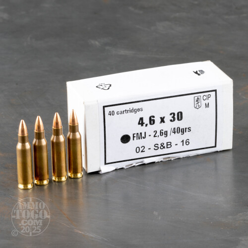 4.6X30mm HK Full Metal Jacket (FMJ) Ammo for Sale by Sellier & Bellot ...