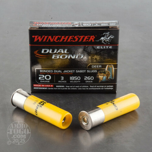 20 Gauge Ammunition for Sale. Winchester 260 Grain Sabot Slug - 5 Rounds