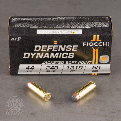 44 Magnum Ammunition for Sale. Fiocchi 240 Grain Jacketed Soft-Point ...