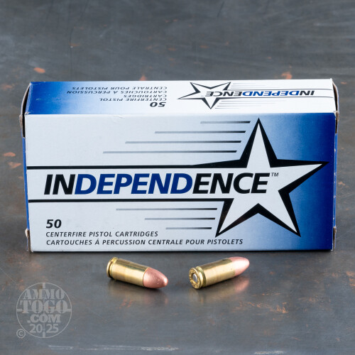 Cheap 9mm Luger (9x19) ammo - Bulk Independence #1 Shot 1000 Round Packs