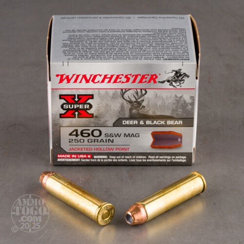 460 Smith & Wesson Ammunition for Sale. Winchester 250 Grain Jacketed ...