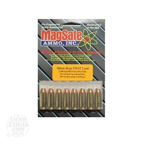 10mm Auto Ammunition for Sale. Magsafe Ammo 46 Grain Jacketed Hollow ...