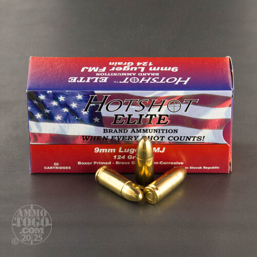 9mm Luger (9x19) Full Metal Jacket (FMJ) Ammo for Sale by Hotshot ...