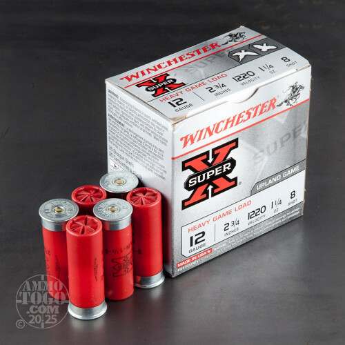 12 Gauge Ammo - 250 Rounds of 1-1/4 oz. #8 Shot by Winchester