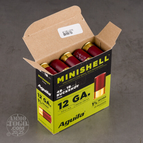 12 Gauge Ammunition for Sale. Aguila 5/8 oz. #1-4 Buck Mix - 250 Rounds
