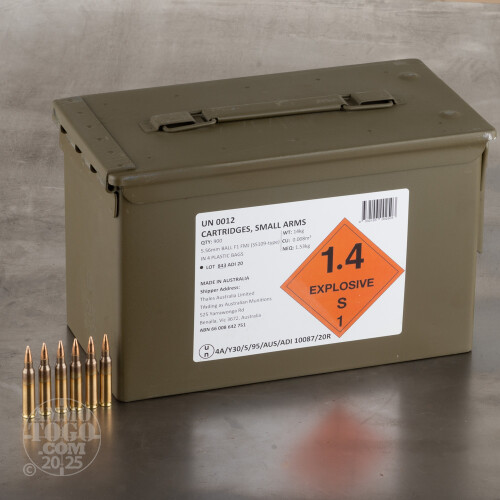 Bulk Australian Defense Industries 5.56x45mm Ammo for Sale - 900 Rounds
