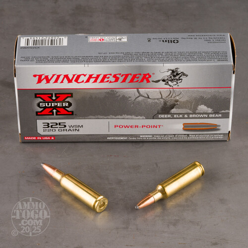 325 WSM Ammo - 20 Rounds of 220 Grain Power-Point (PP) by Winchester