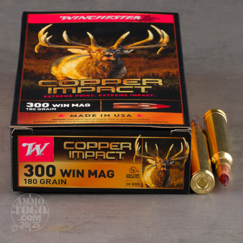 300 Winchester Magnum Ammo - 20 Rounds of 180 Grain Solid Copper by ...
