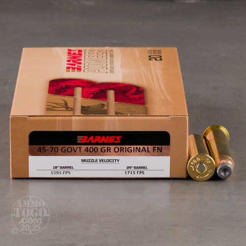 45-70 Government Ammunition for Sale. Barnes 400 Grain Semi-Jacketed ...