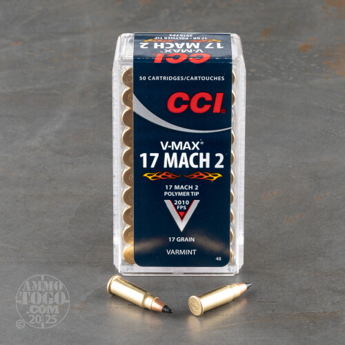 17 HM2 (Mach 2) Ammunition for Sale. CCI 17 Grain V-MAX - 50 Rounds