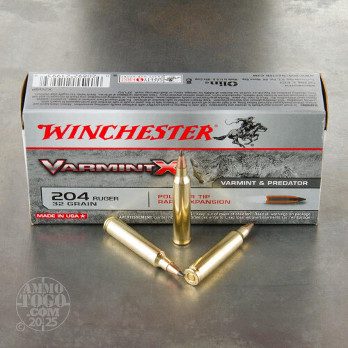 204 Ruger Polymer Tipped Ammo for Sale by Winchester - 20 Rounds