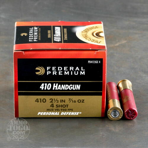 410 Gauge Ammunition for Sale. Federal 7/16 oz. #4 Shot - 200 Rounds