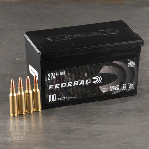 224 Valkyrie Ammo - 100 Rounds of 75 Grain Total Metal Jacket (TMJ) by ...