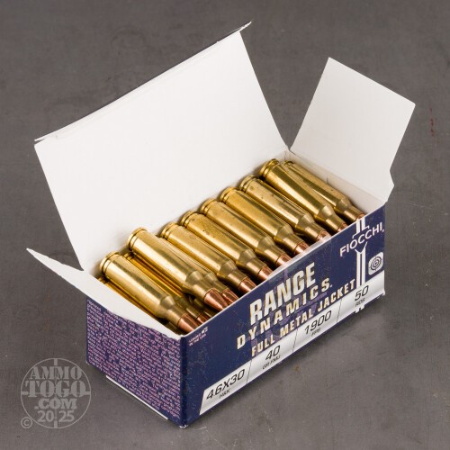 4.6X30mm HK Ammo - 50 Rounds of 40 Grain Full Metal Jacket (FMJ) by Fiocchi