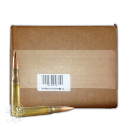 50 BMG Full Metal Jacket (FMJ) Ammo for Sale by Lake City - 50 Rounds