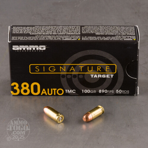380 Auto (ACP) Ammo - 50 Rounds of 100 Grain Total Metal Jacket (TMJ ...