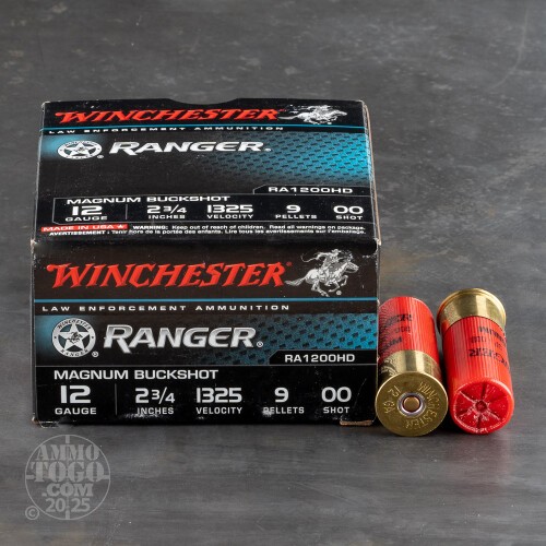 12 Gauge Ammo - 25 Rounds of #00 Buck by Winchester