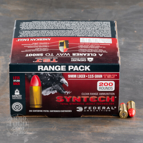 9mm Luger (9x19) Ammo - 200 Rounds of 115 Grain TSJ by Federal