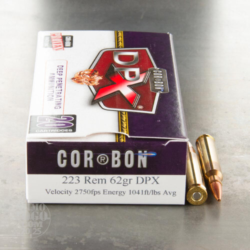 223 Remington Ammunition for Sale. DPX Ammunition 62 Grain Solid Copper ...