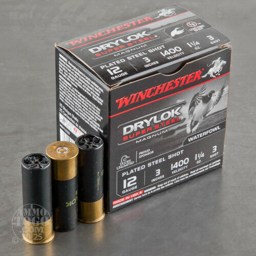 12 Gauge #3 Shot Ammo for Sale by Winchester - 25 Rounds