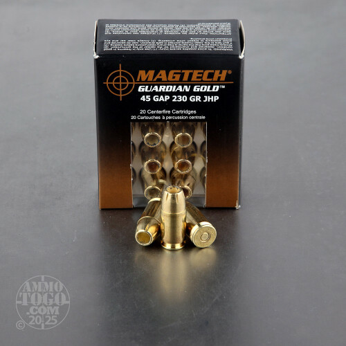 45 GAP Jacketed Hollow-Point (JHP) Ammo for Sale by Magtech - 20 Rounds
