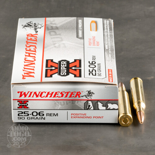 25-06 Ammo - 20 Rounds of 90 Grain Jacketed Hollow-Point (JHP) by ...