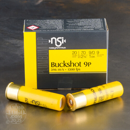 20 Gauge Ammo - 10 Rounds of #1 Buck by NobelSport