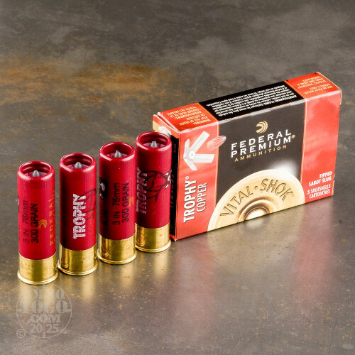 12 Gauge Sabot Slug Ammo for Sale by Federal - 5 Rounds